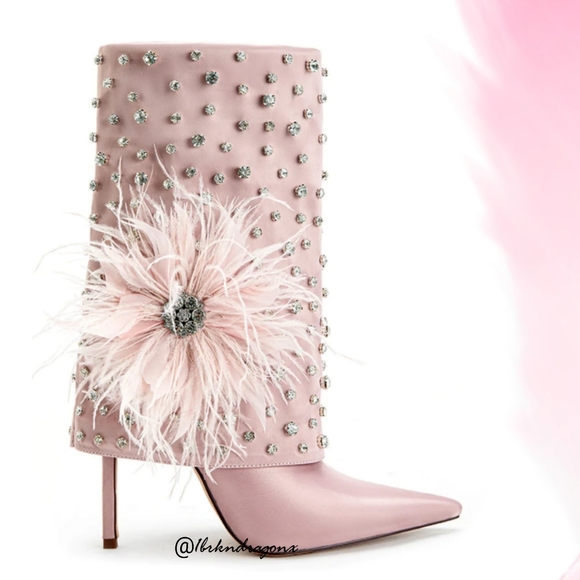 Azalea Wang | Shoes | Nwt Barbiecore Pink Embellished Booties Spunky ...